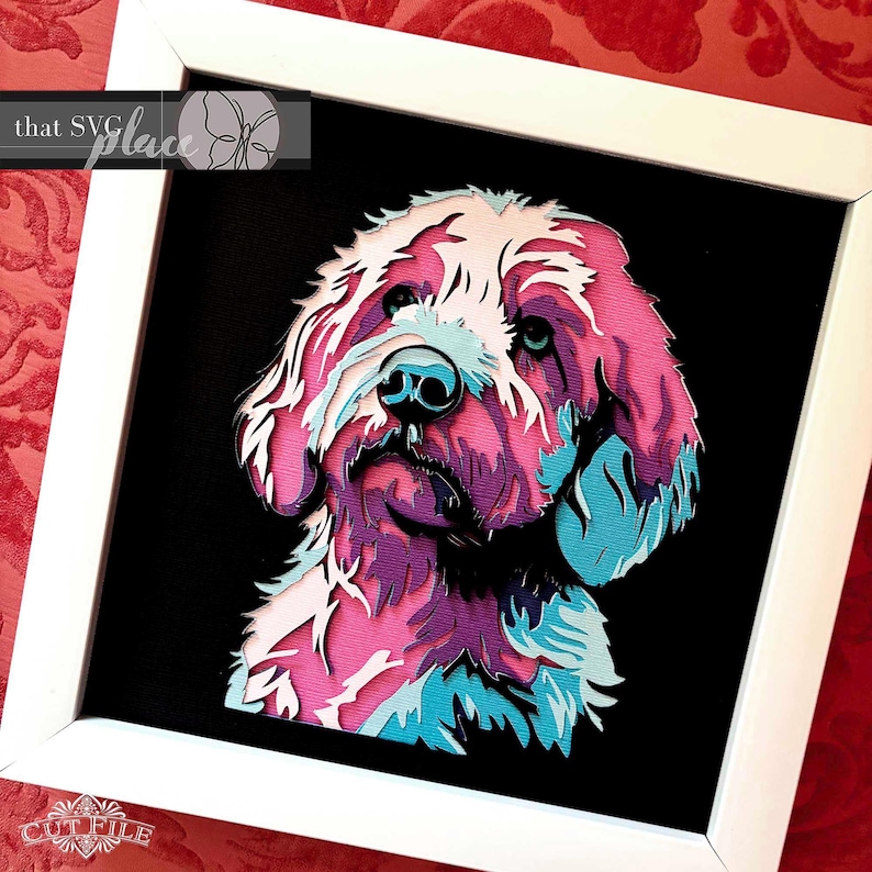 3D Goldendoodle SVG, Layered Shadowbox Template, Golden Doodle SVG ...