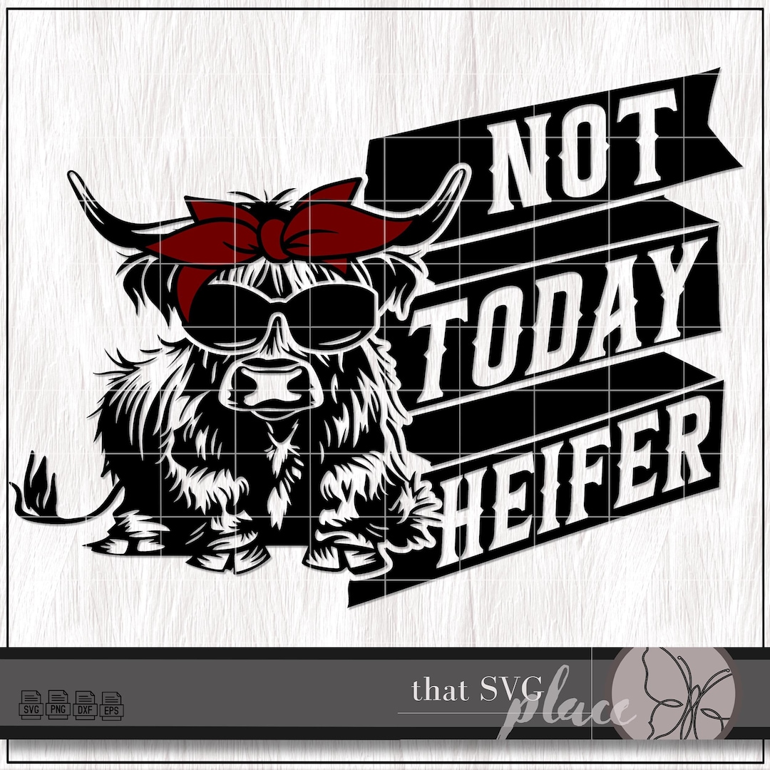 Not Today Heifer SVG, Heifer SVG, Highland Cow SVG Png, Cute Cow Face ...