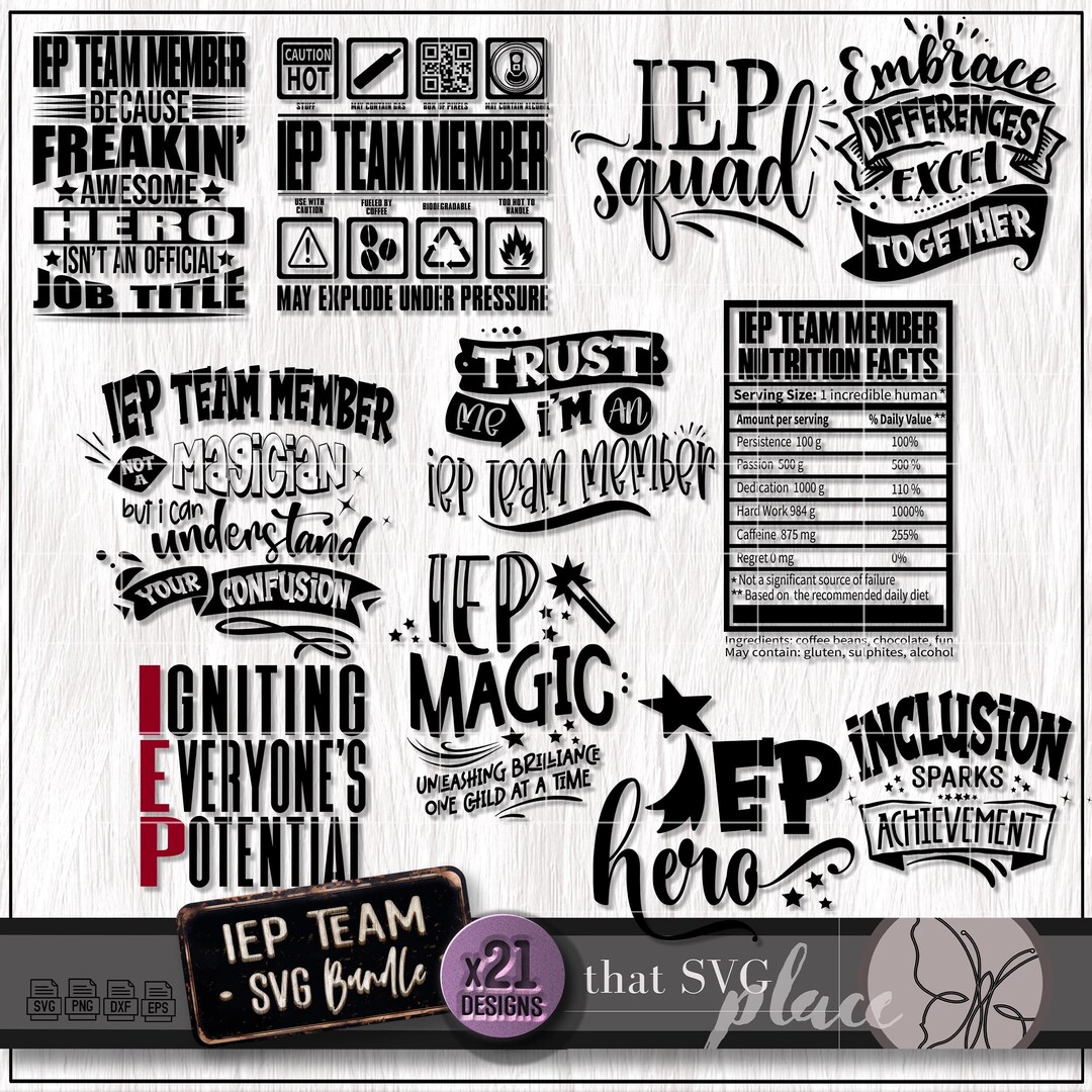 IEP SVG PNG Bundle, Inclusion Svg, Special Education Svg, Sped Teacher ...