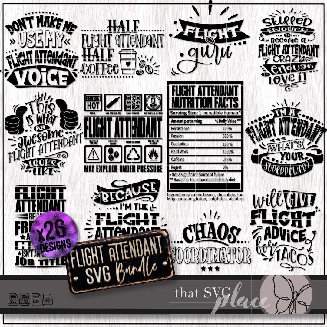 Flight Attendant SVG, Cabin Crew PNG Bundle, Aviation SVG, Shirt Svg ...