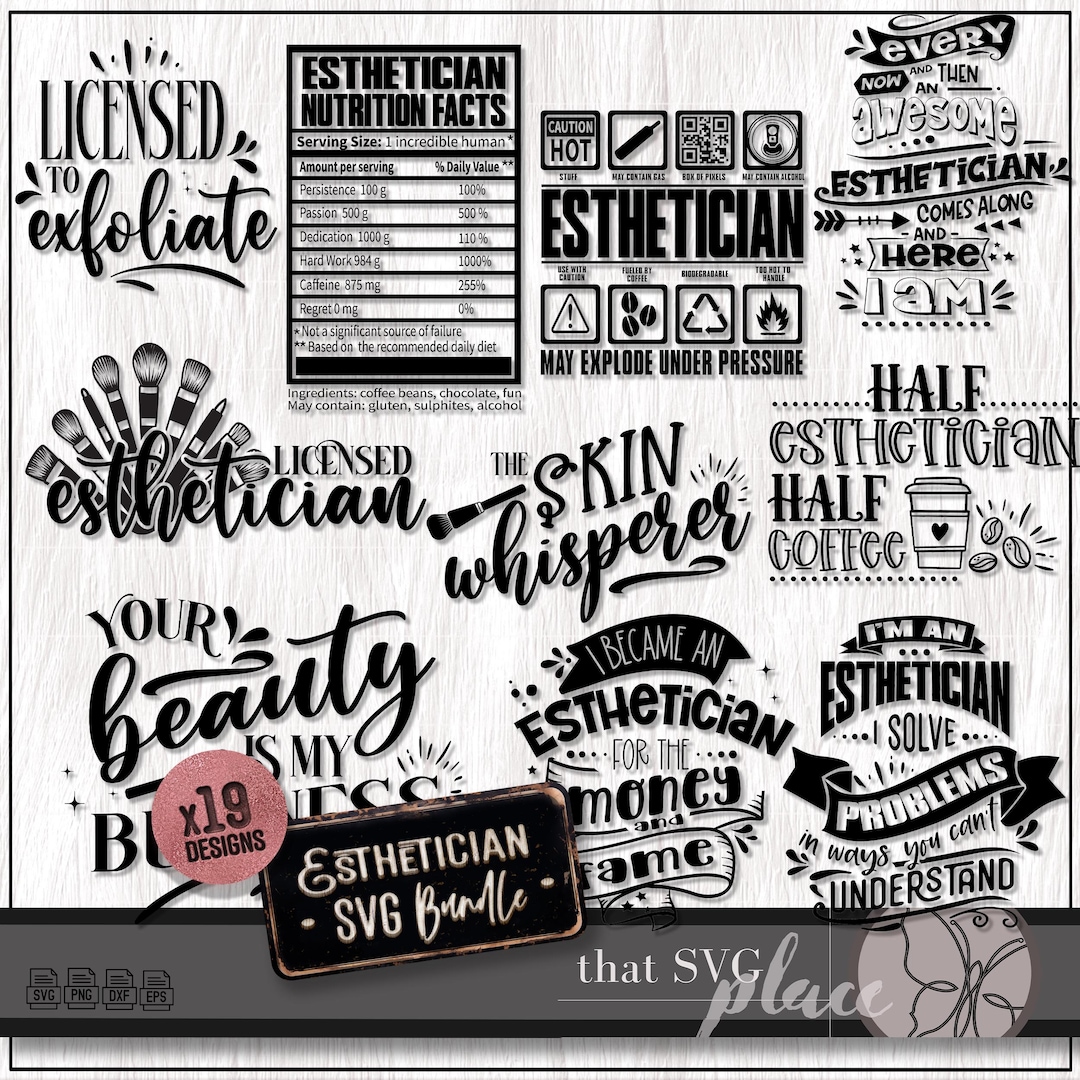 Esthetician SVG PNG Bundle, Cosmetology SVG, Skin Care Svg, Esthetician ...