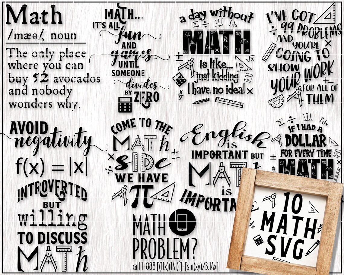 Math Classroom Decor SVG Math Teacher SVG Math Shirt Design - Etsy