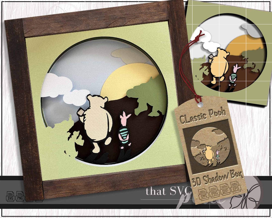 Paper Cut Light Box, Classic Winnie the Pooh Piglet SVG, Piglet SVG ...