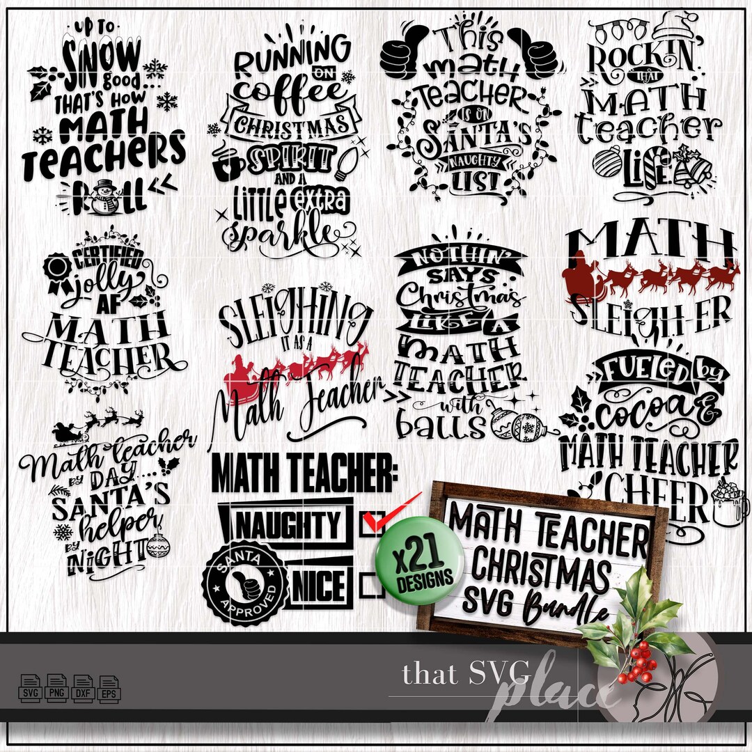Math Teacher SVG, Christmas PNG Bundle, Classroom Decor SVG, Math Shirt ...