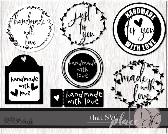 Label SVG Handmade Label SVG Made With Love SVG Silhouette - Etsy
