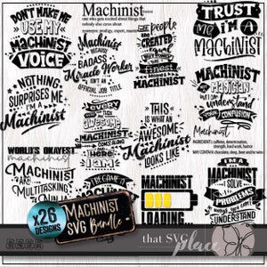 Machinist SVG Bundle, Funny Sublimation PNG SVG, Appreciation Gift ...