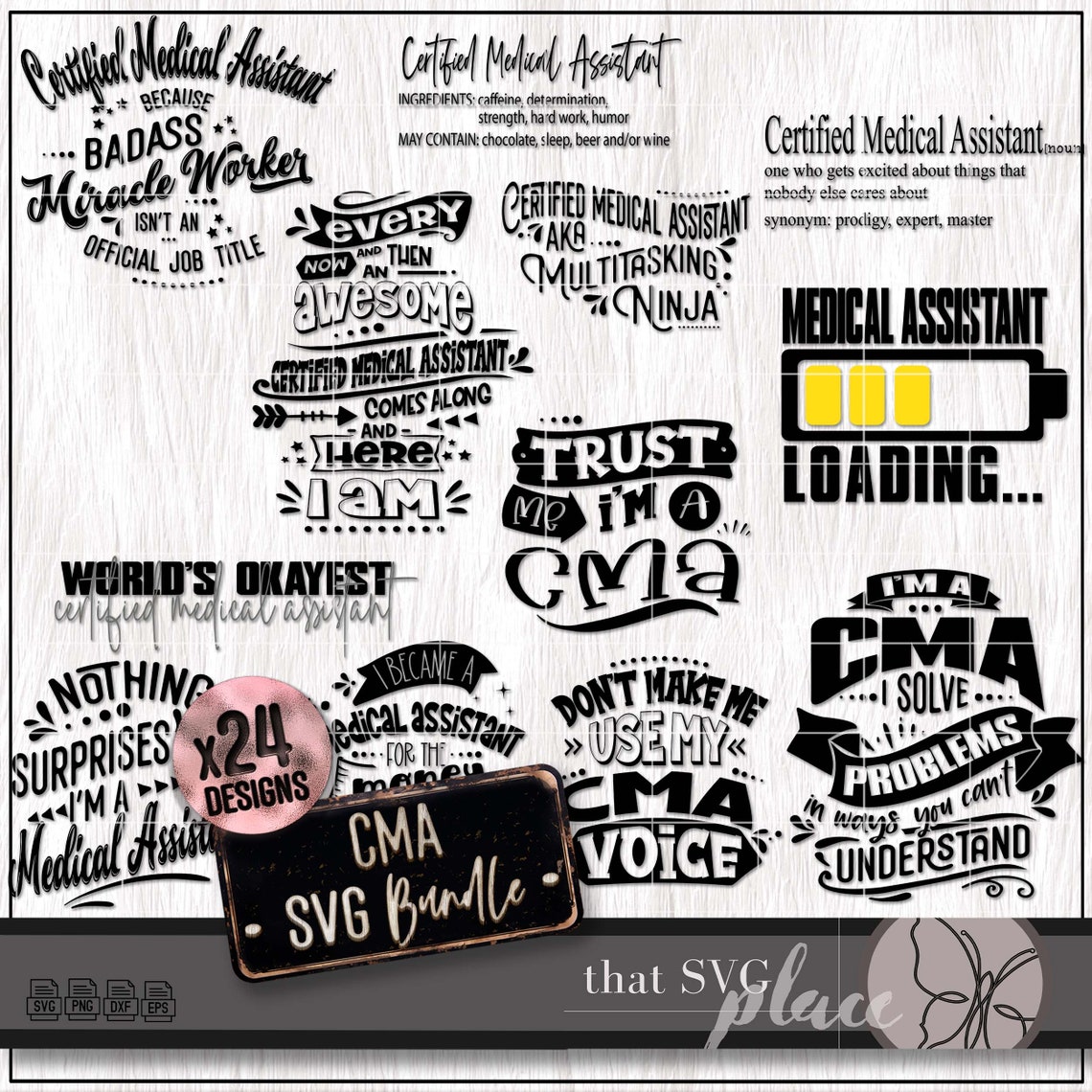 CMA SVG Bundle, Medical Assistant SVG Png, Coworker Png Svg ...