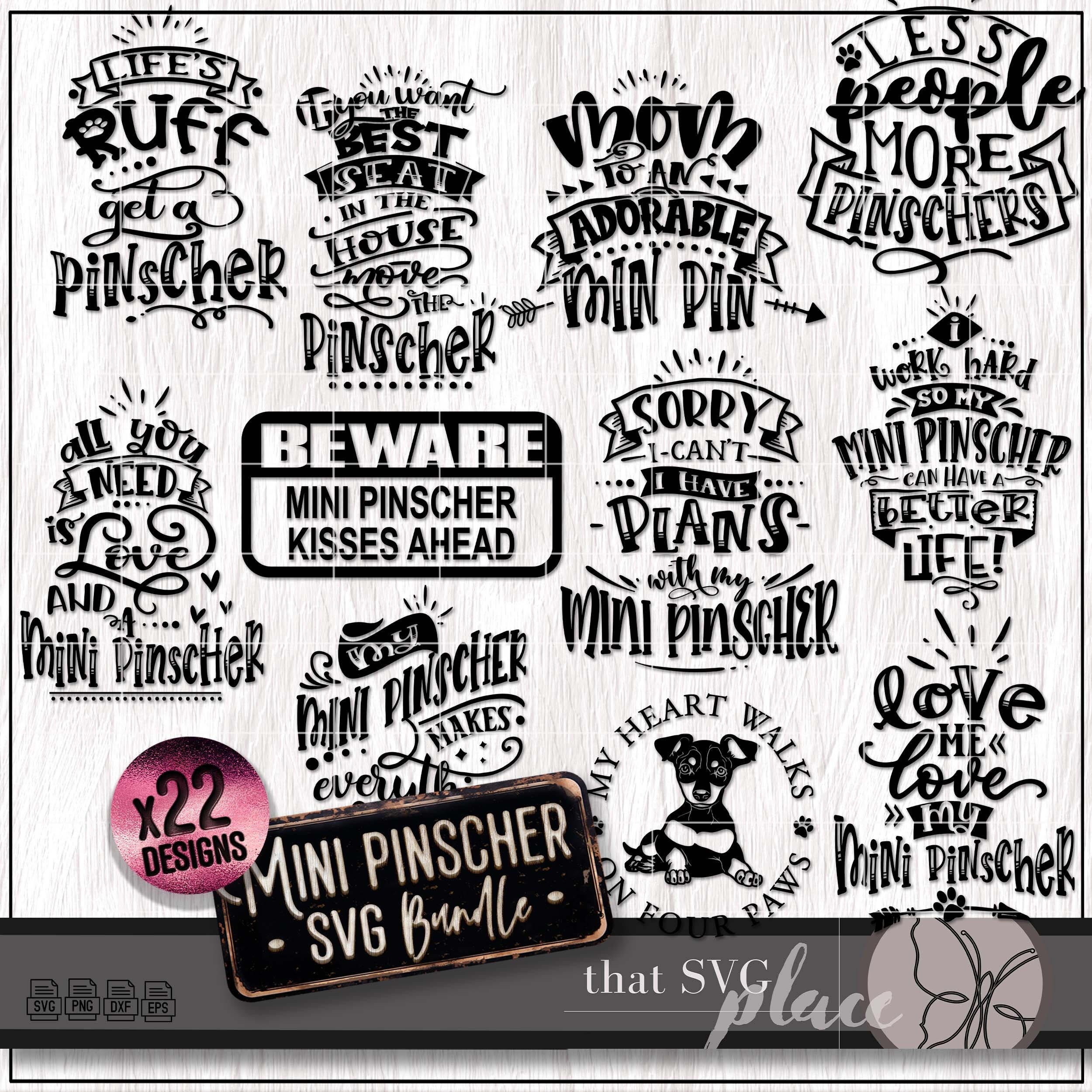 Miniature Pinscher SVG, Min Pin SVG Bundle, Mom Dad Shirt PNG Clipart ...