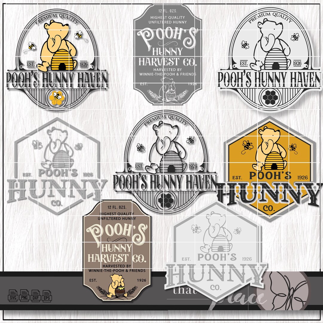 Winnie the Pooh SVG, Pooh Bear SVG, Pooh Label Clipart, PNG, Cricut ...