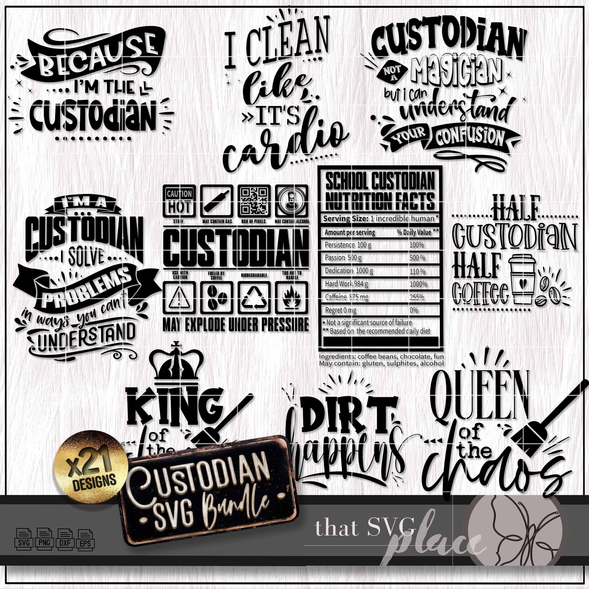 Custodian SVG PNG Bundle, School Janitor SVG, Cleaning Service Svg ...