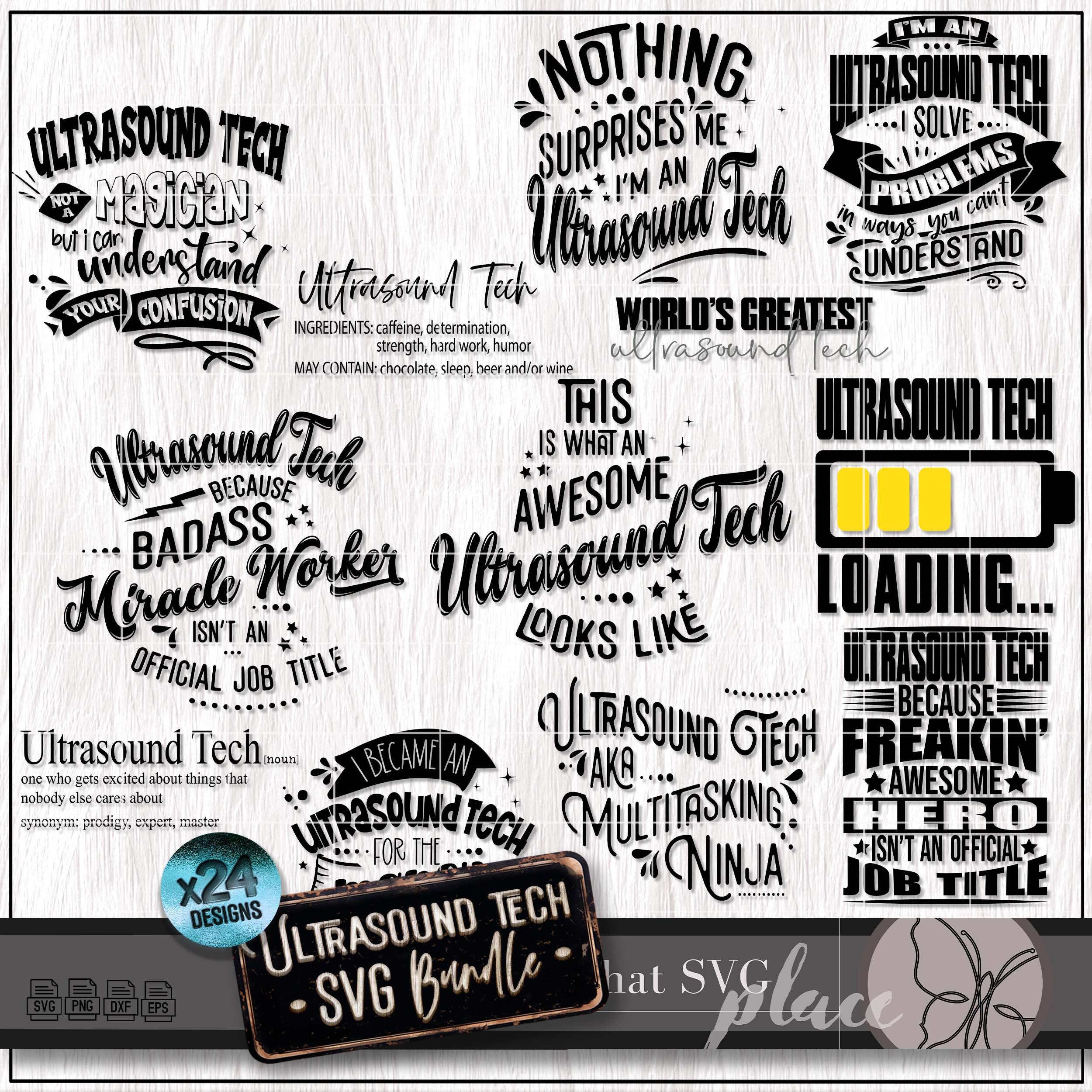 Ultrasound SVG PNG Bundle, Ultrasound Tech Svg, US Tech Appreciation ...