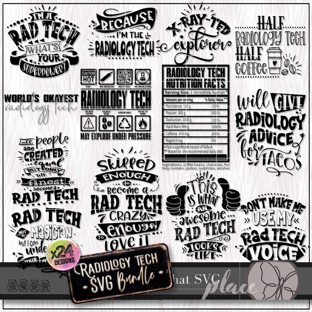 Rad Tech SVG Bundle, Xray Tech SVG Png, CT Tech Appreciation Gift ...