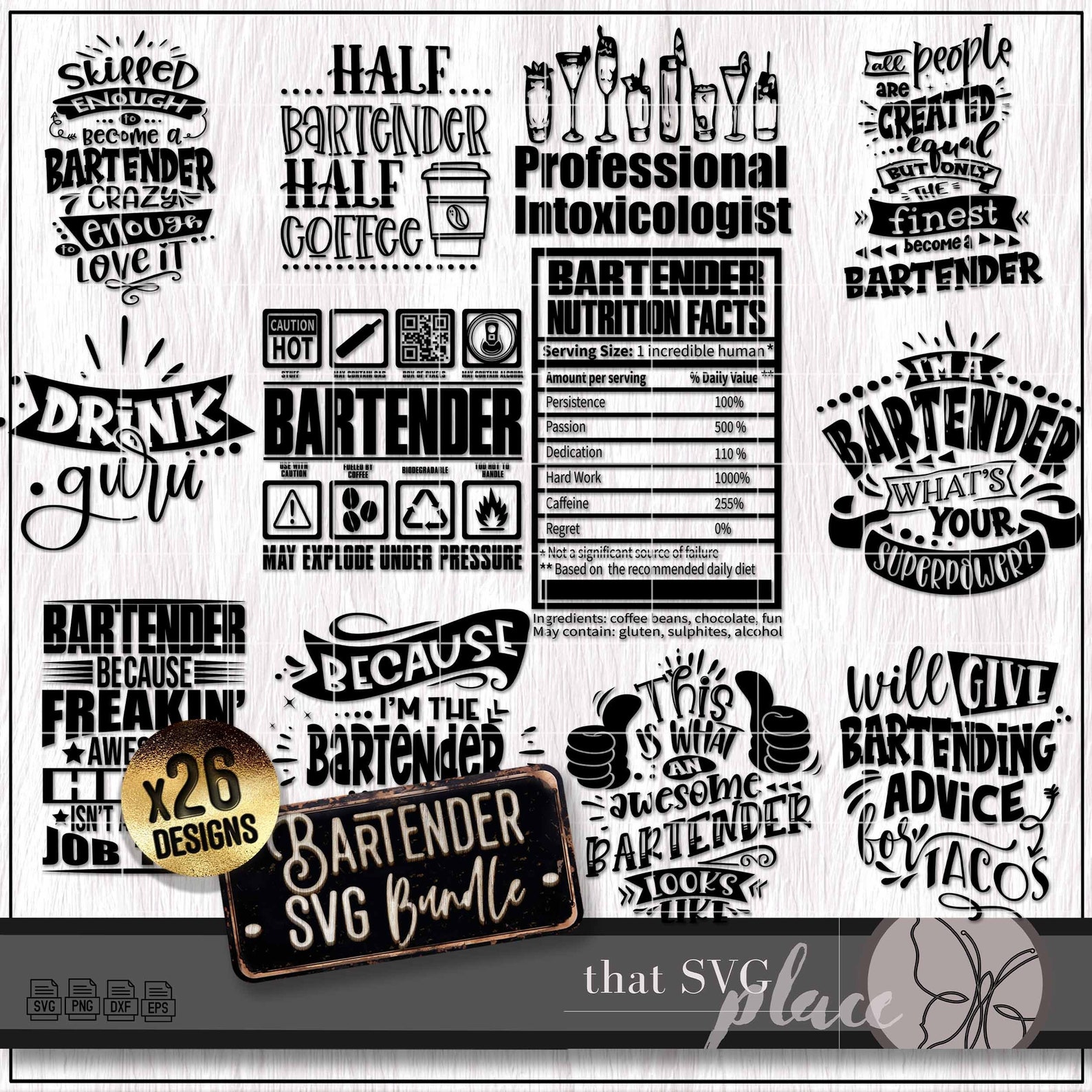 Bartender SVG PNG Bundle, Barmaid Svg, Appreciation Gift, Shirt Svg ...