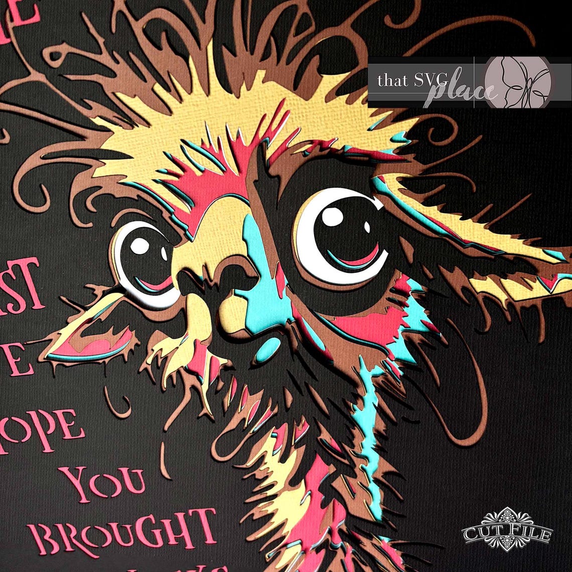 3D Alpaca SVG, Layered Shadowbox Template, Paper Cut Light Box, Funny ...