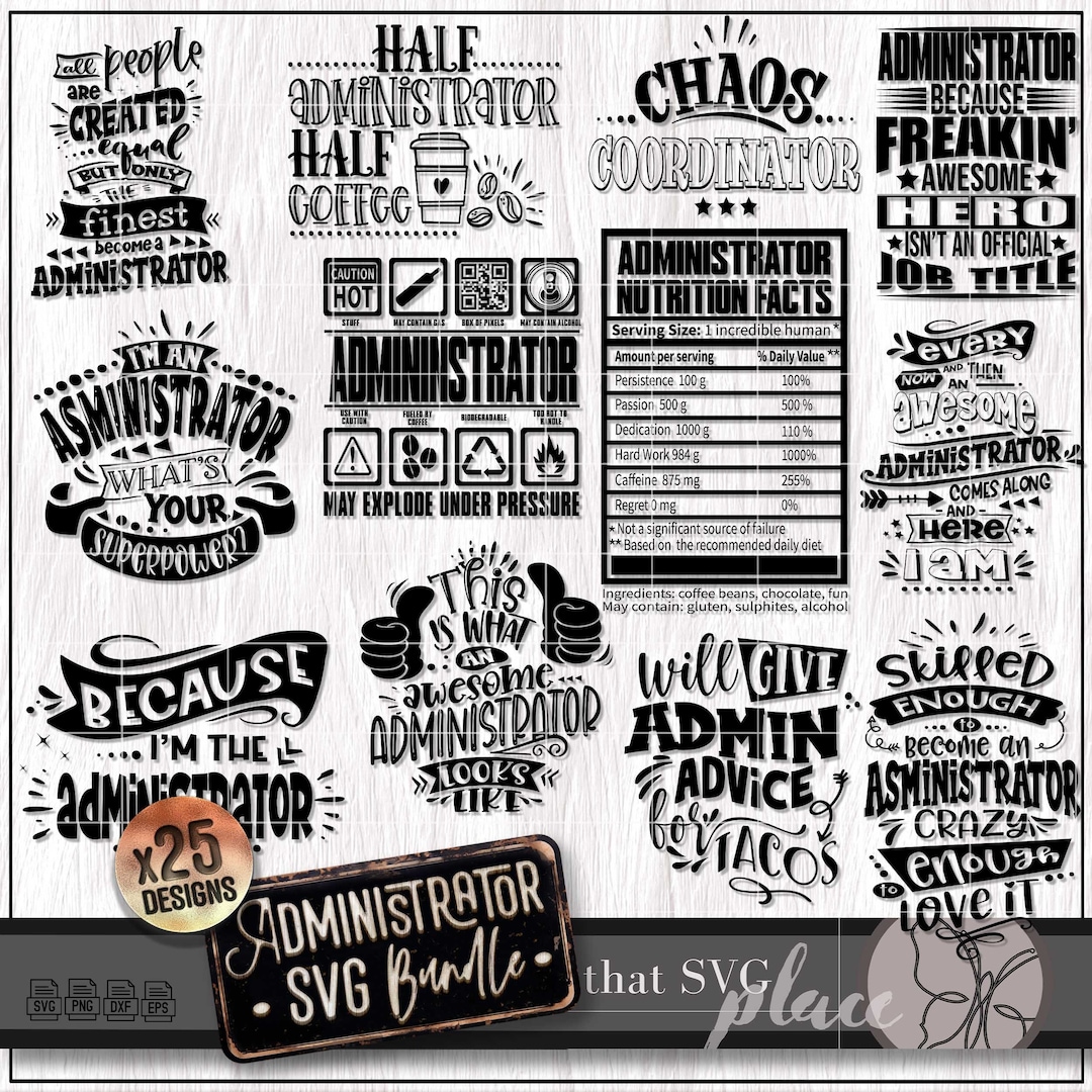 Administrator SVG Bundle, Hospital Director Appreciation Gift, Manager ...