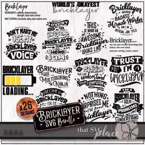 Bricklayer SVG, Funny Stone Mason SVG PNG Bundle, Appreciation Gift, T ...