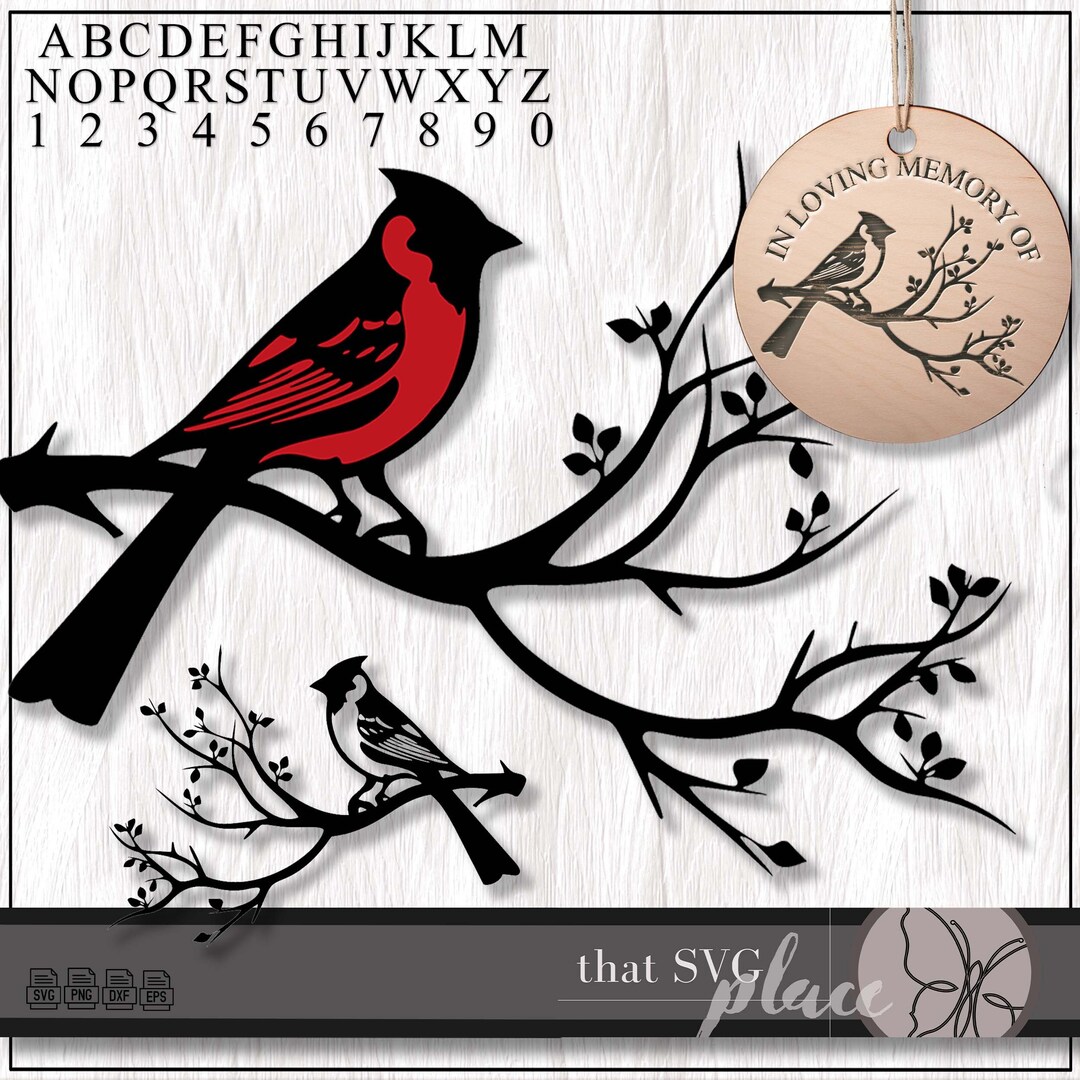 In Loving Memory SVG, Cardinal SVG Png, Cardinal Ornament Svg, Rest in ...