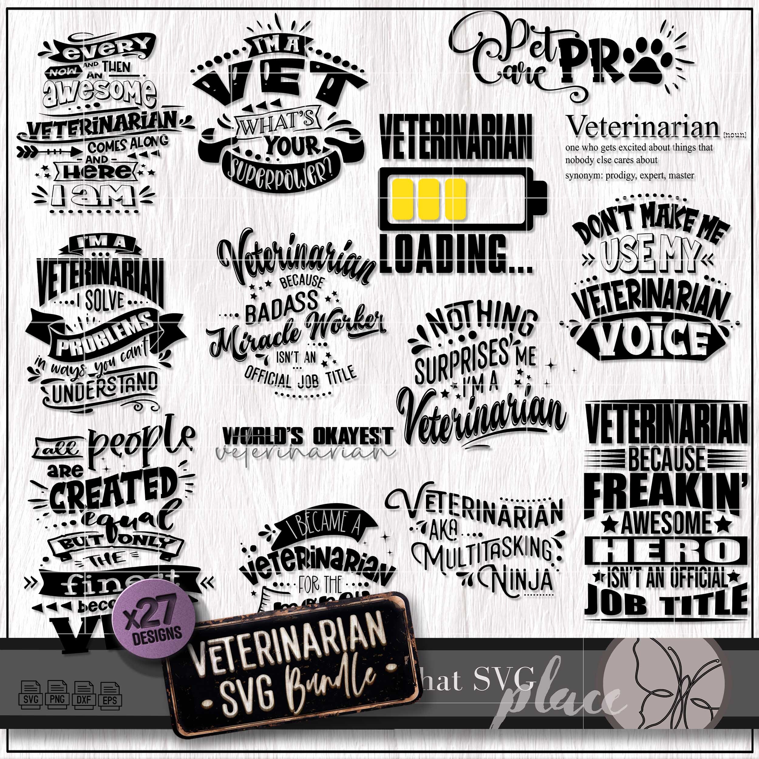 Veterinarian SVG, DVM PNG Clipart Bundle, Vet Svg, Veterinary ...