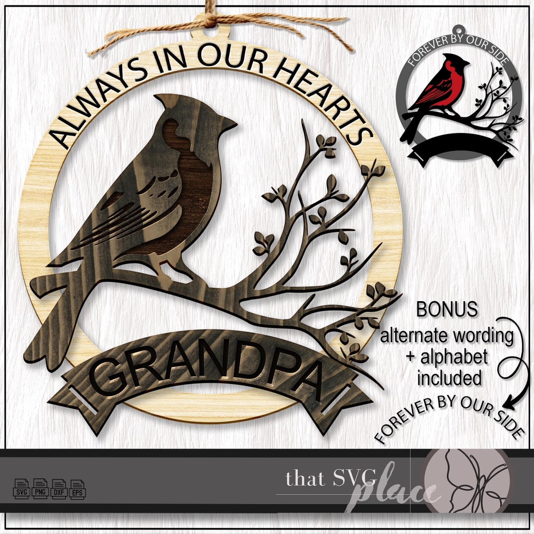 In Loving Memory SVG, Cardinal SVG Png, Cardinal Ornament Svg, Rest in ...