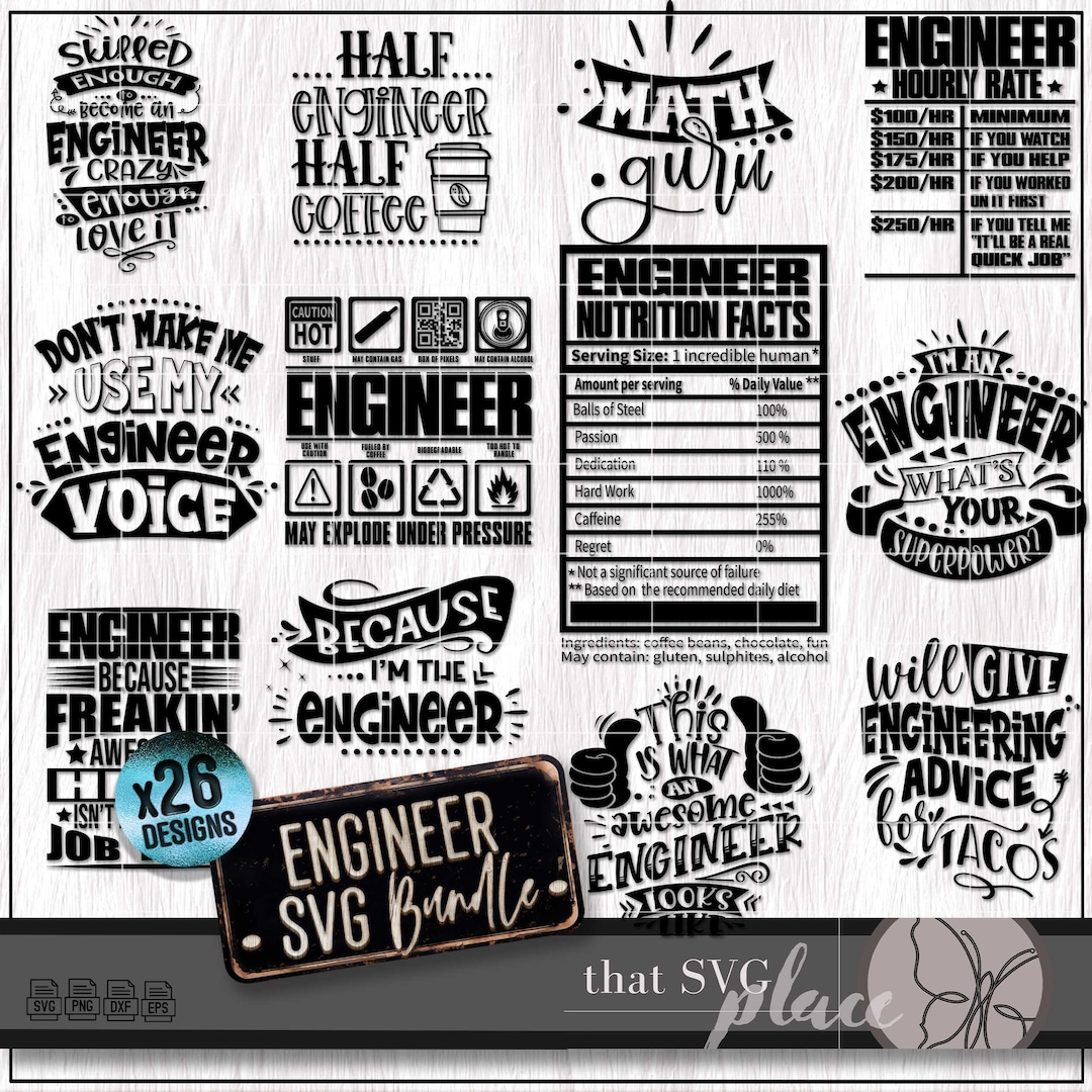 Engineer SVG Bundle, Engineering PNG, Graduation Appreciation Gift ...