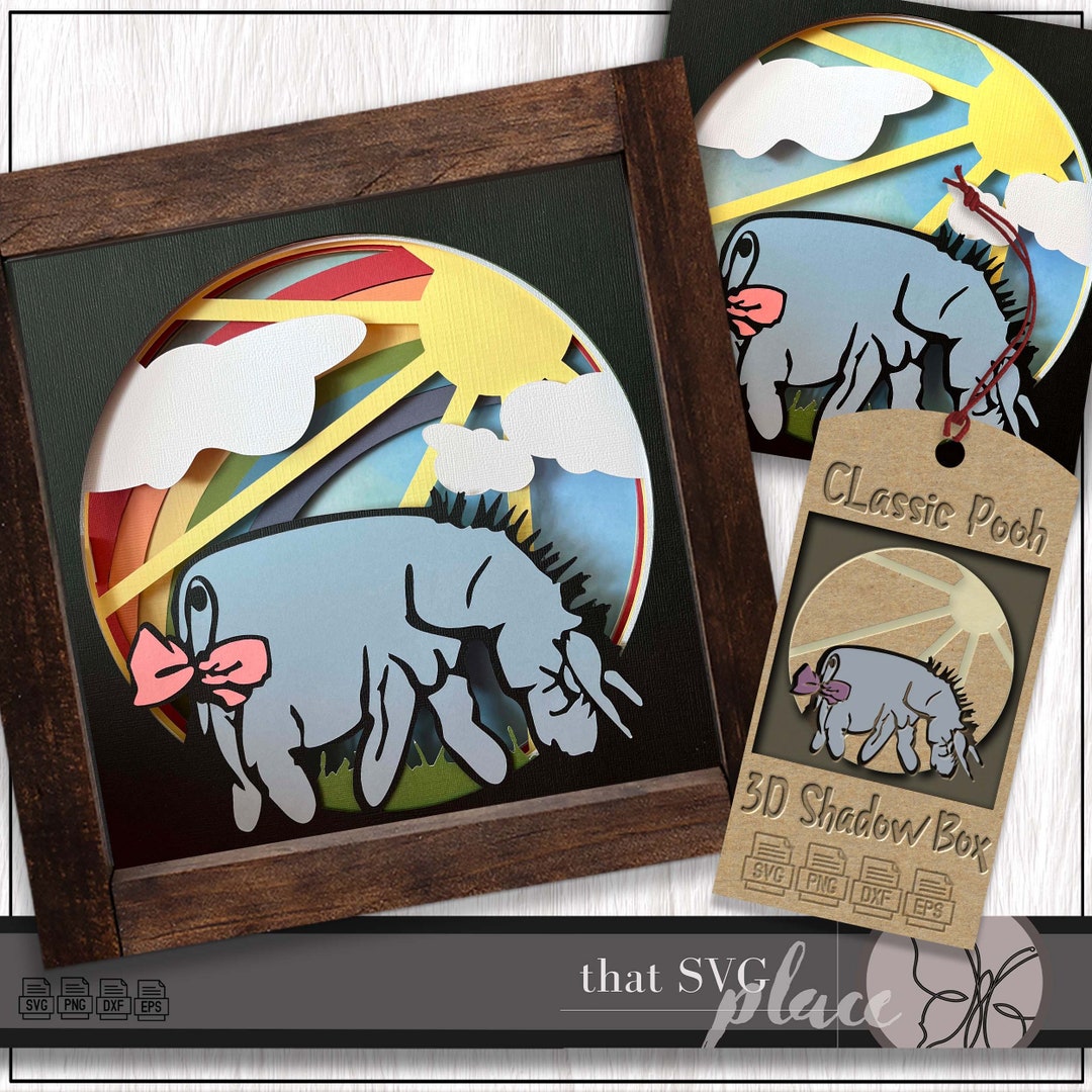 Eeyore SVG, Shadow Box SVG, Classic Pooh SVG, Winnie-the-pooh, 3D Svg ...