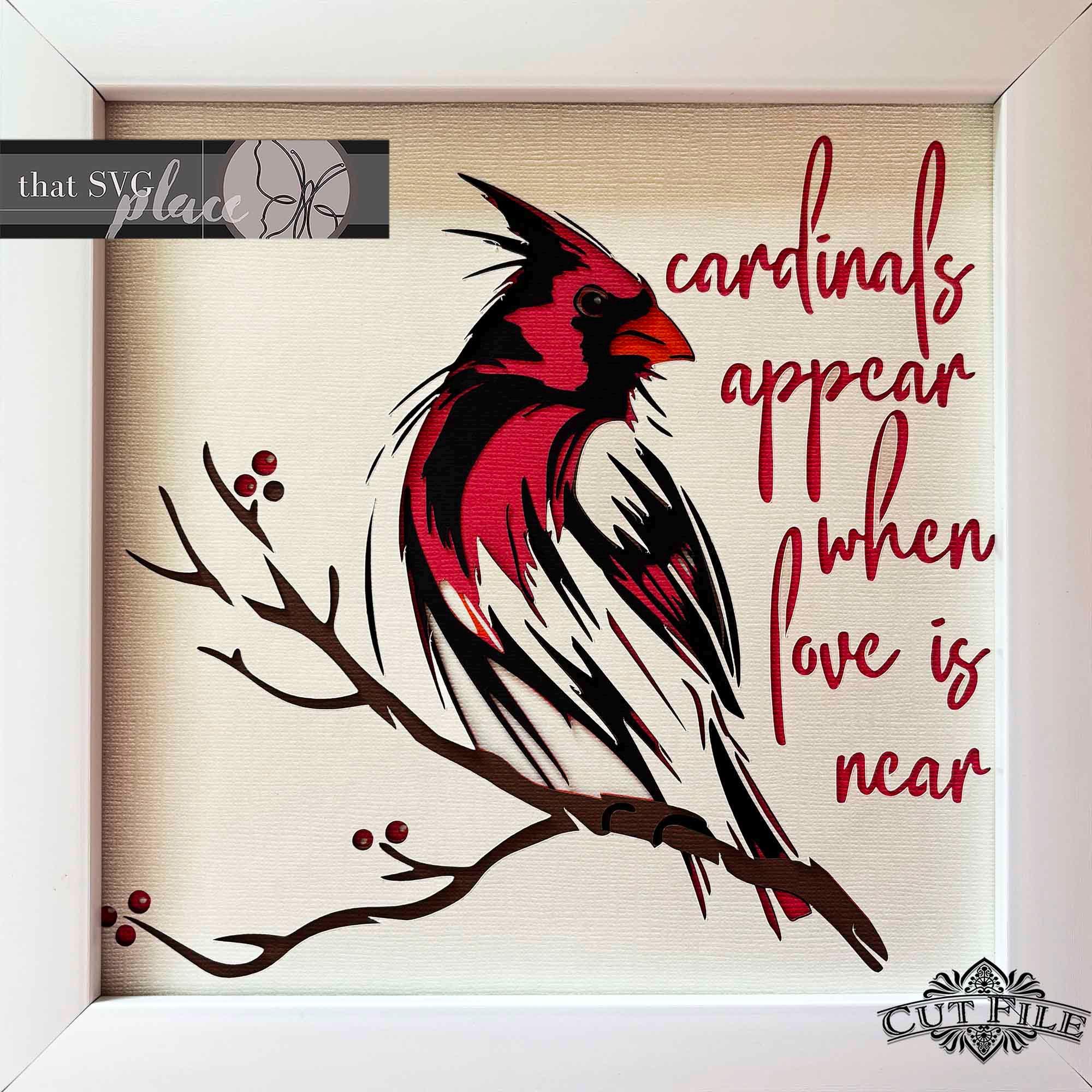 3D Cardinal SVG, Multi Layered Shadowbox Template, Paper Cut Light Box ...