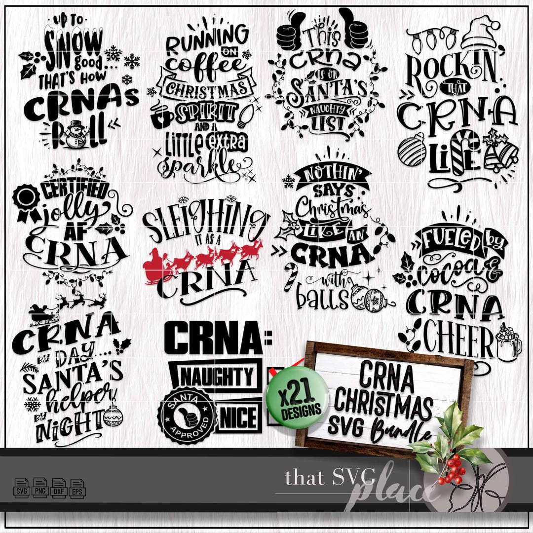 CRNA SVG, Christmas Png Bundle, Nurse Anesthetist Svg, Certified ...