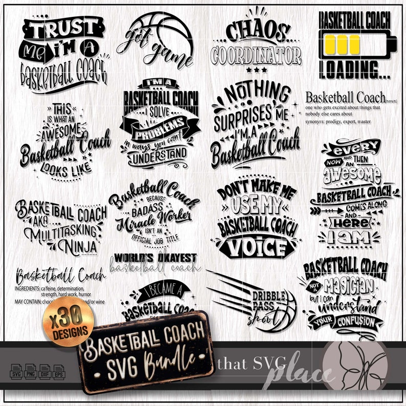 Basketball Coach SVG Bundle, School Coach Appreciation Gift, Basketball ...