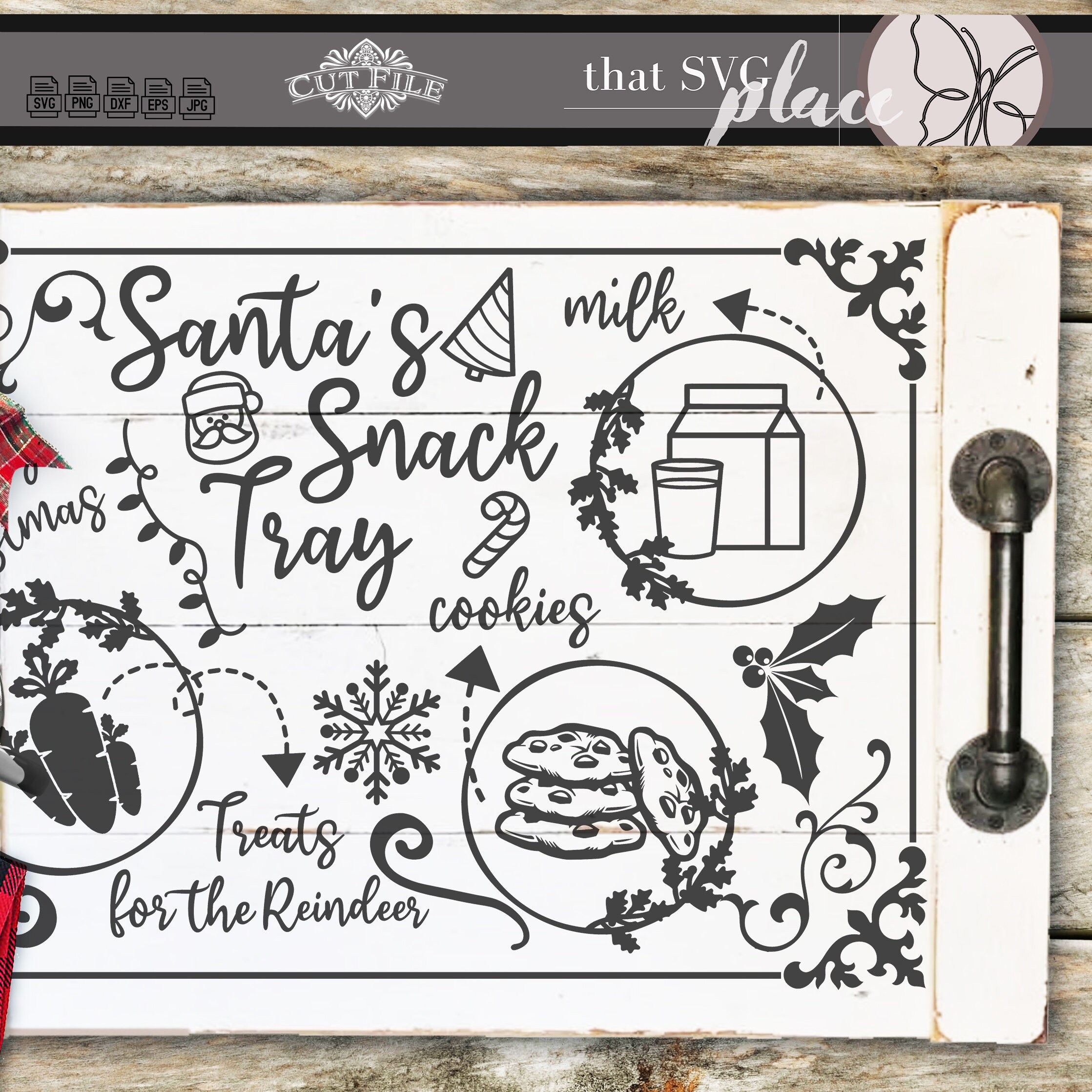 Santa Tray SVG Santa Plate SVG Cookies for Santa SVG Dear - Etsy