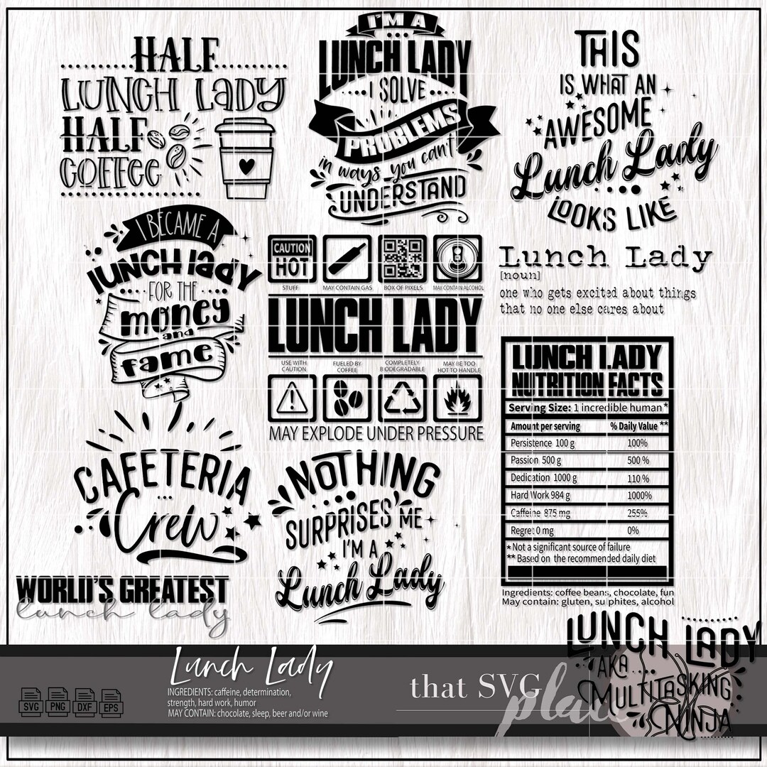 Lunch Lady SVG, Lunch Lady PNG, Cook Svg, Chef Svg, Cafeteria Crew Svg ...