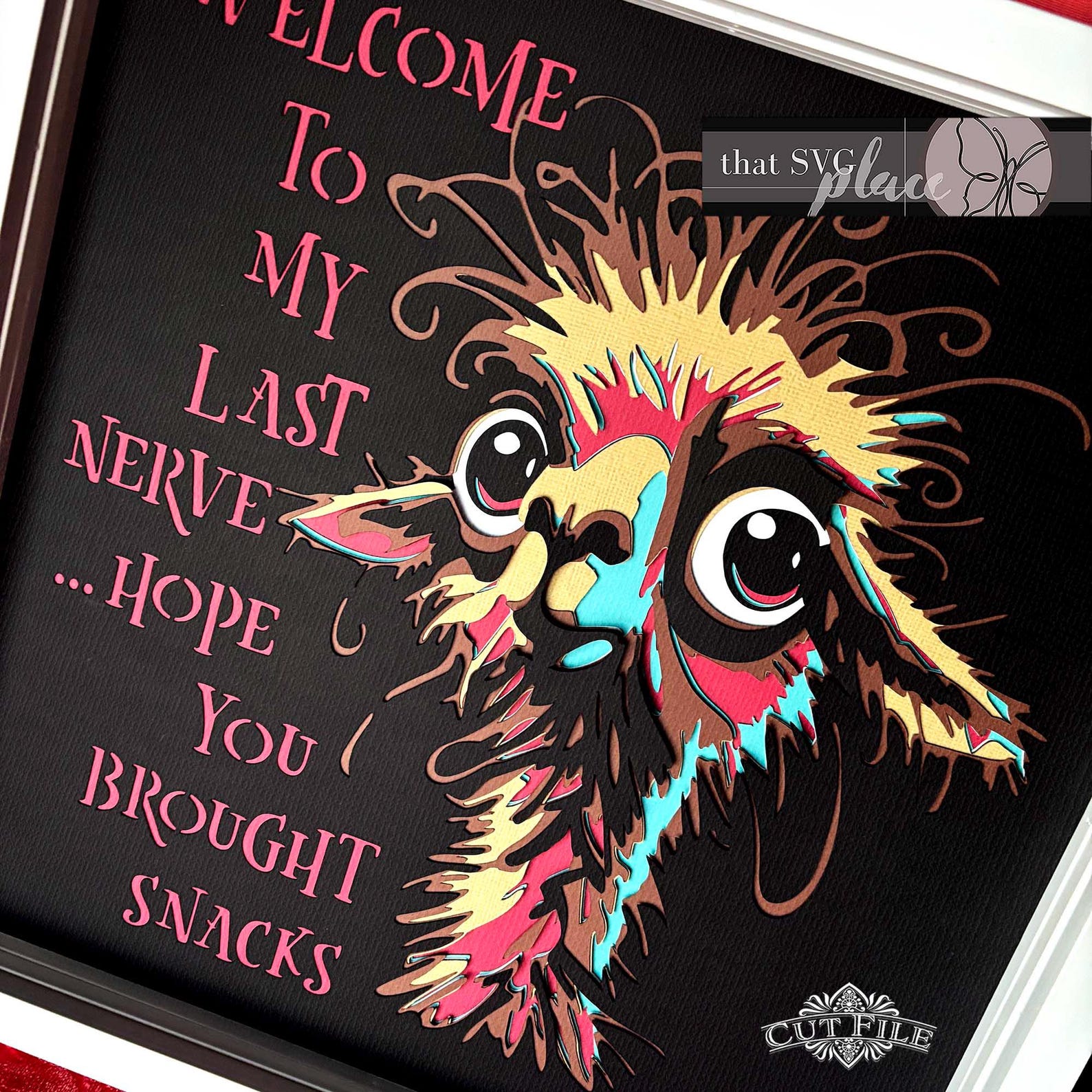 3D Alpaca SVG, Layered Shadowbox Template, Paper Cut Light Box, Funny ...