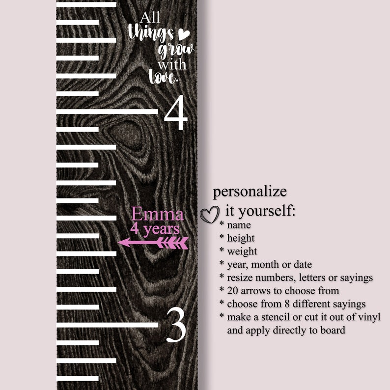 Growth Chart SVG Growth Chart Ruler Height Chart Cricut - Etsy