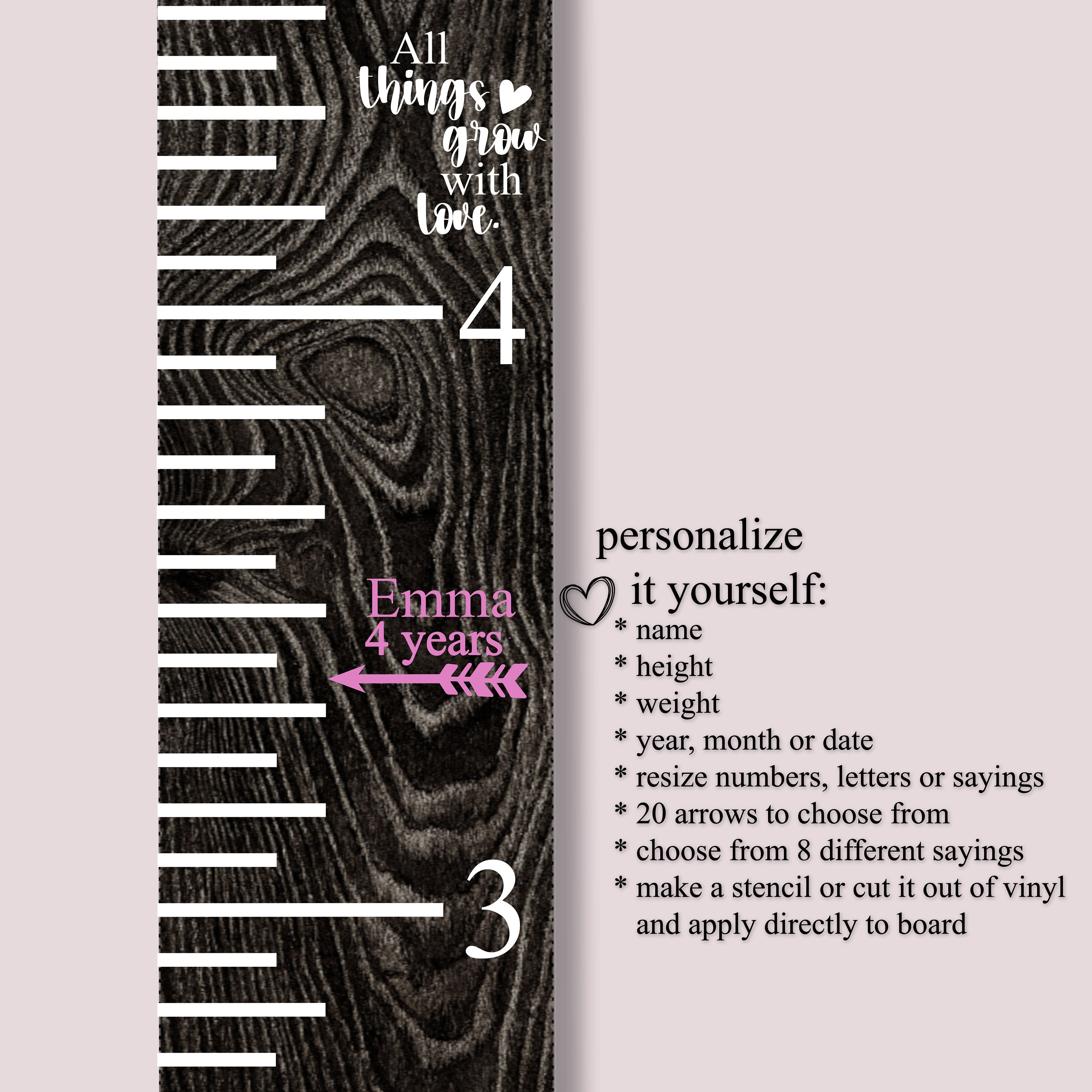 Growth Chart SVG Growth Chart Ruler Height Chart Cricut - Etsy UK