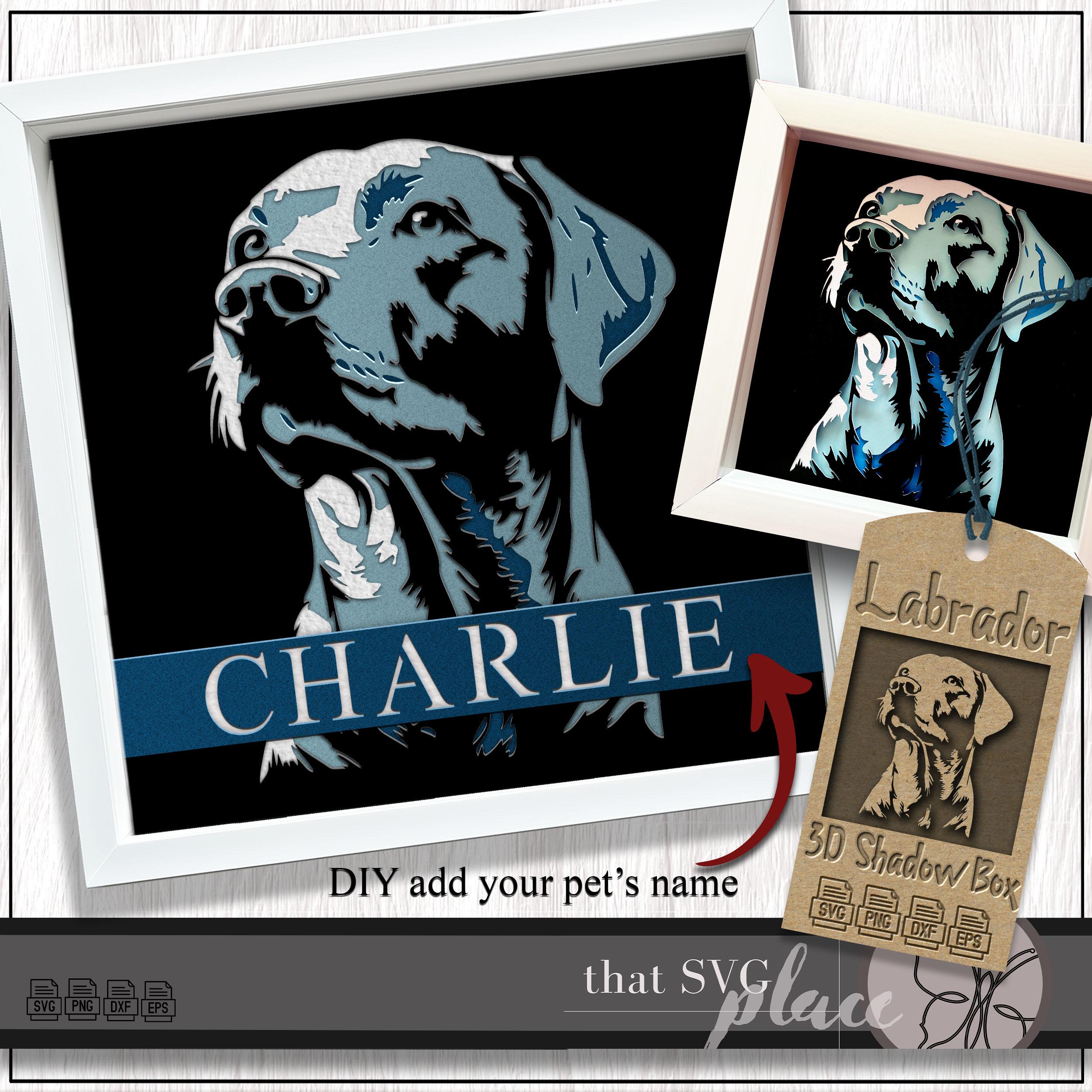 3D Labrador Retriever SVG, Layered Shadowbox Template, Paper Cut Light ...