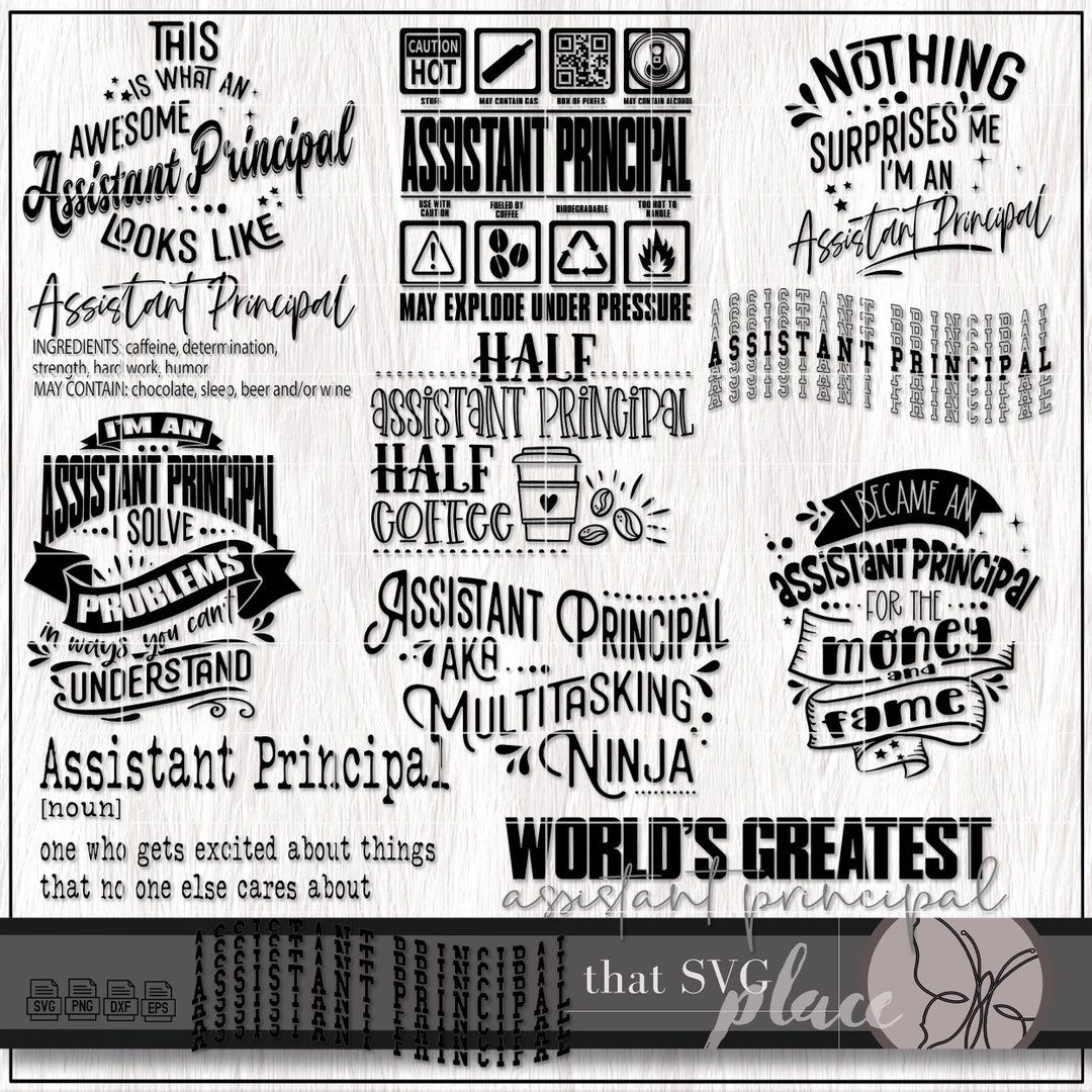 Assistant Principal SVG PNG Bundle, Educator SVG, Funny Assistant ...