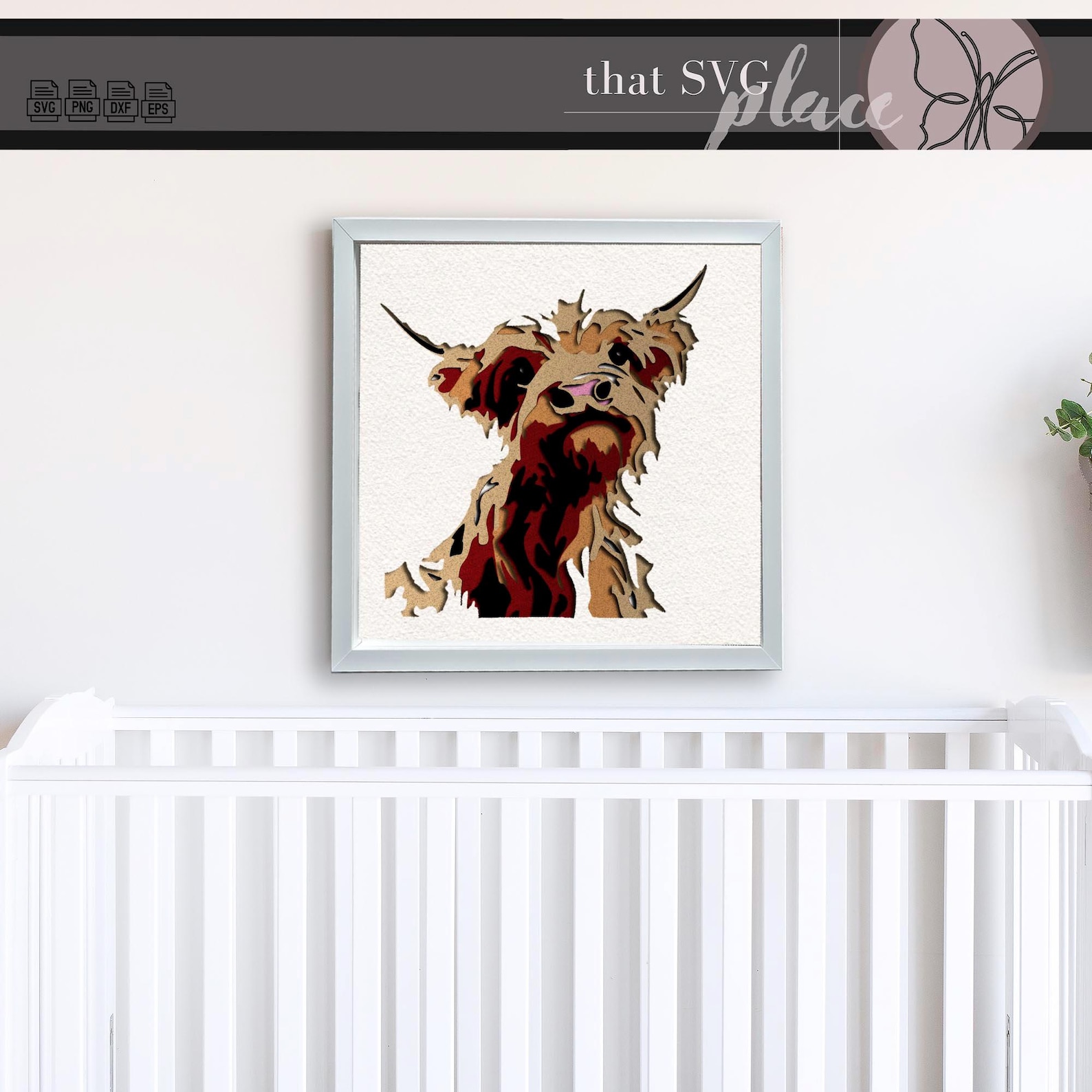 Highland Cow SVG, 3D Shadow Box SVG, Paper Cut Light Box Template, Cute ...
