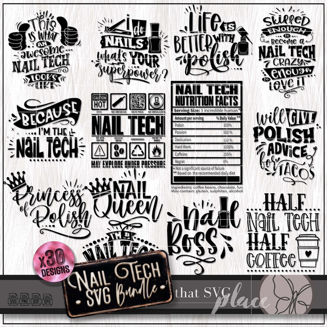 Nail Tech SVG Bundle, Nail Technician PNG SVG, Nails Svg, Appreciation ...