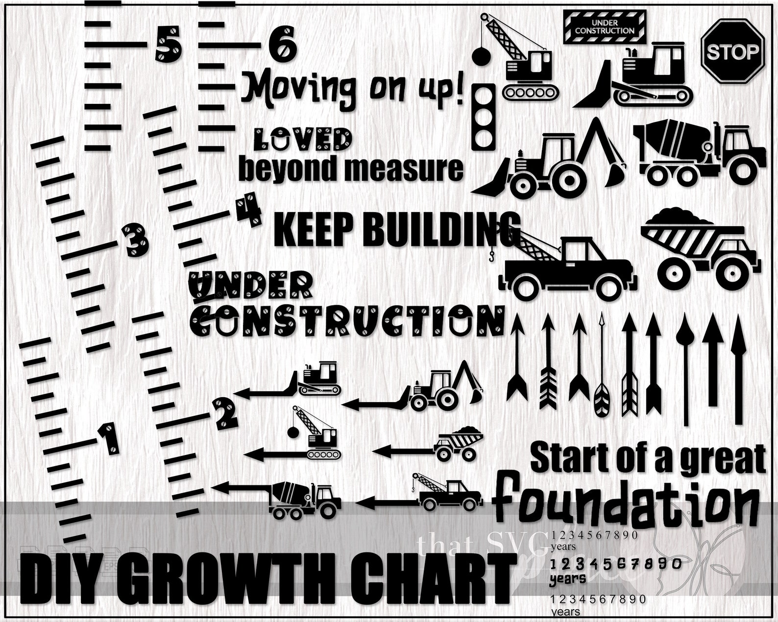 Growth Chart SVG Growth Chart Ruler Height Chart Cricut - Etsy Canada