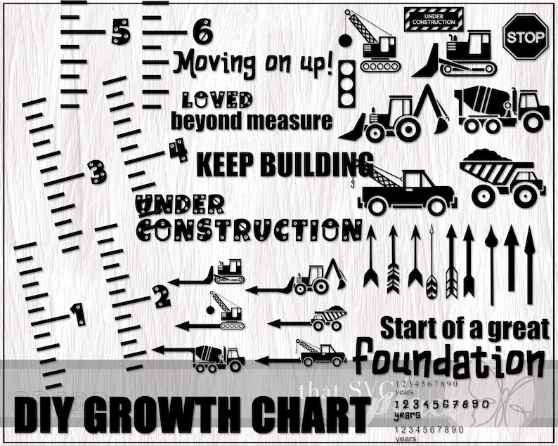 Growth Chart SVG Growth Chart Ruler Height Chart Cricut - Etsy Canada