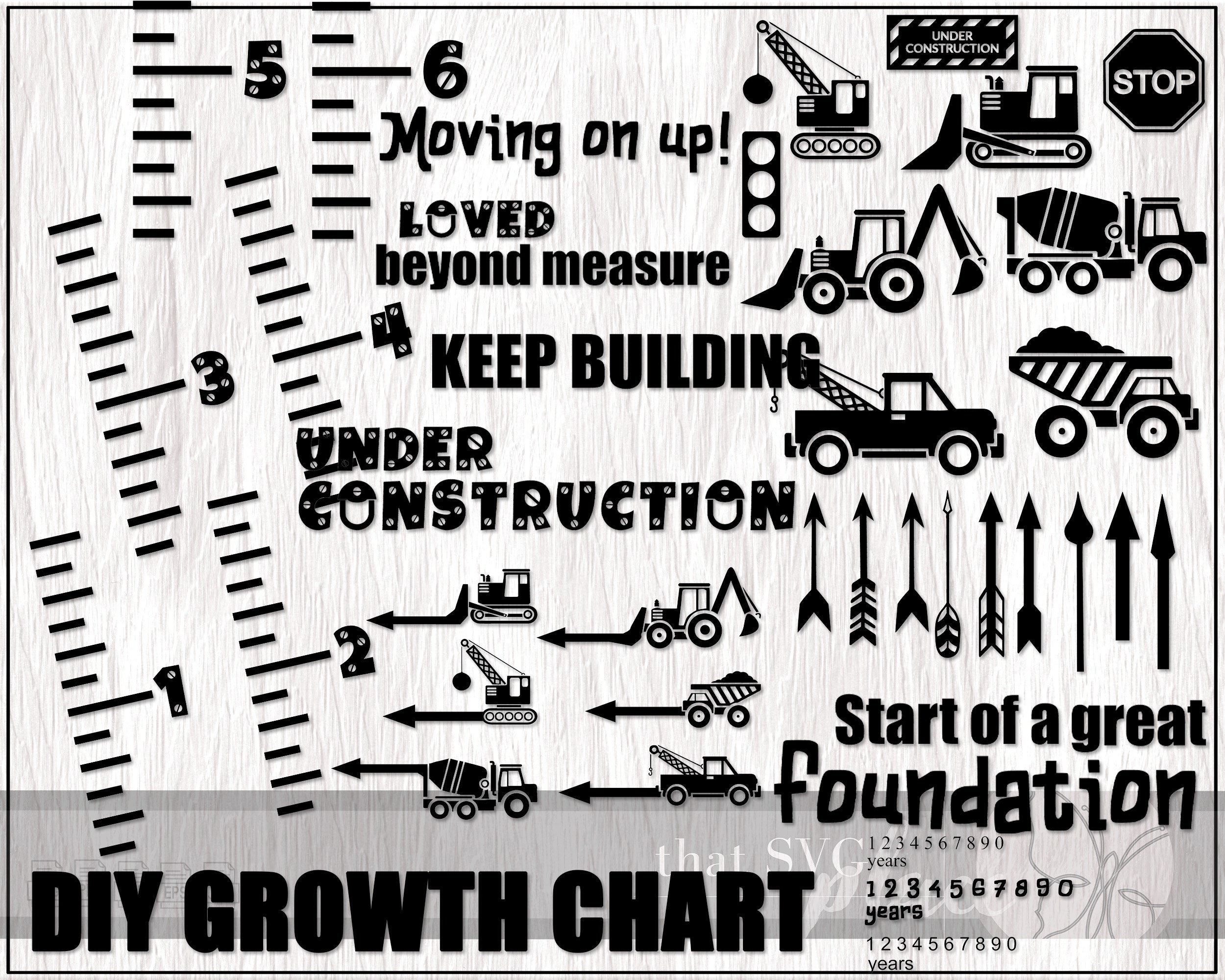Growth Chart SVG Growth Chart Ruler Height Chart Cricut - Etsy Canada