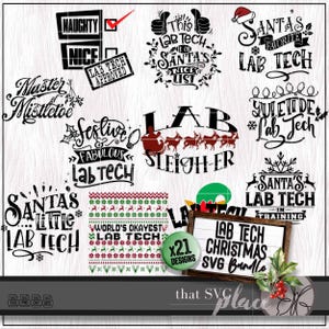 Lab Tech SVG Bundle, Christmas MLT SVG, Laboratory Png, Med Lab Tech ...