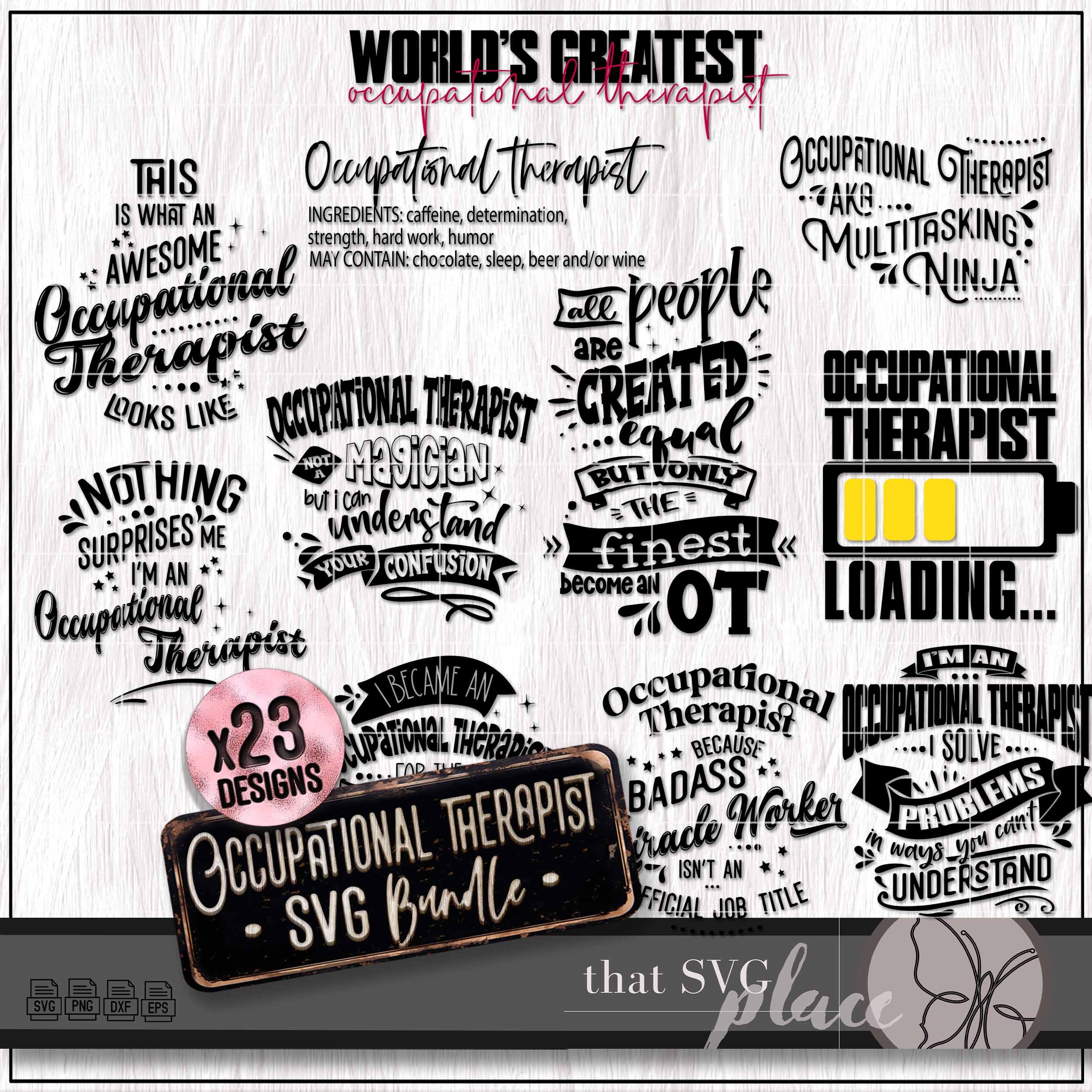 OT SVG Bundle, Occupational Therapy SVG Png, Therapist Svg Appreciation ...