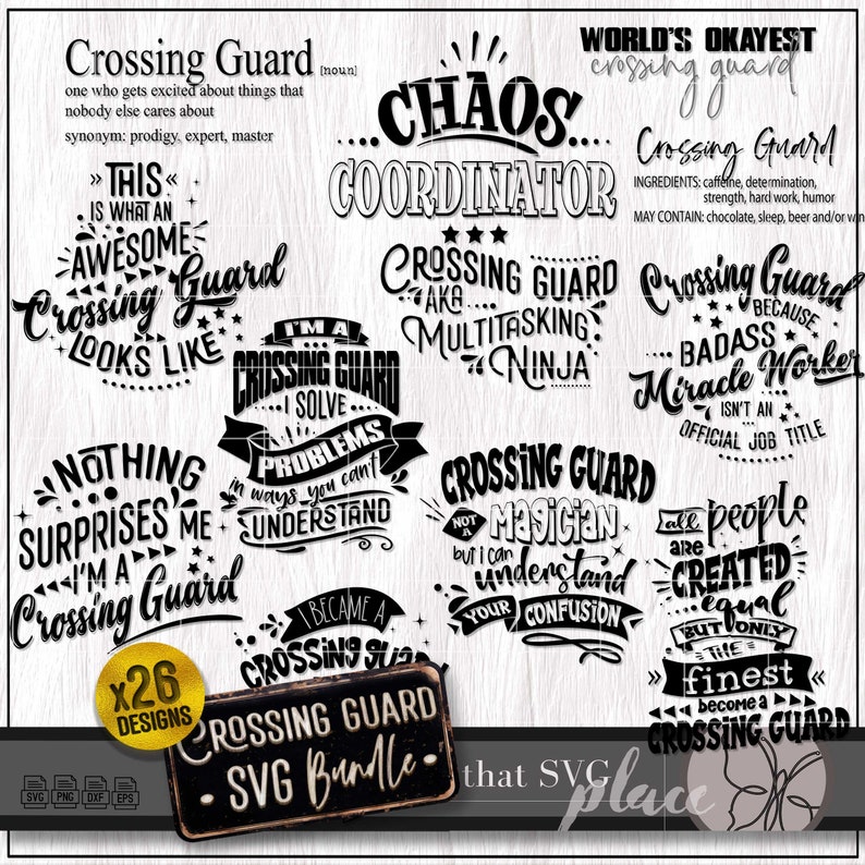 Crossing Guard SVG Bundle, Crosswalk Attendant Svg PNG, Cross Guard Svg ...