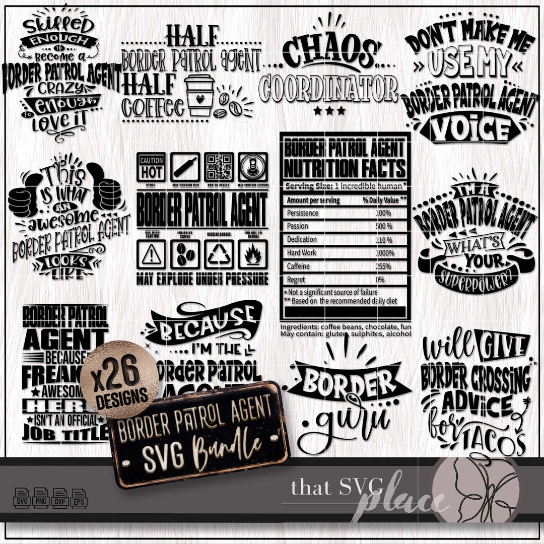 Border Patrol SVG, Border Guard PNG Bundle, Customs and Border Agent ...