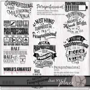 Para SVG Bundle, Paraprofessional SVG PNG, Funny Para Professional Svg ...