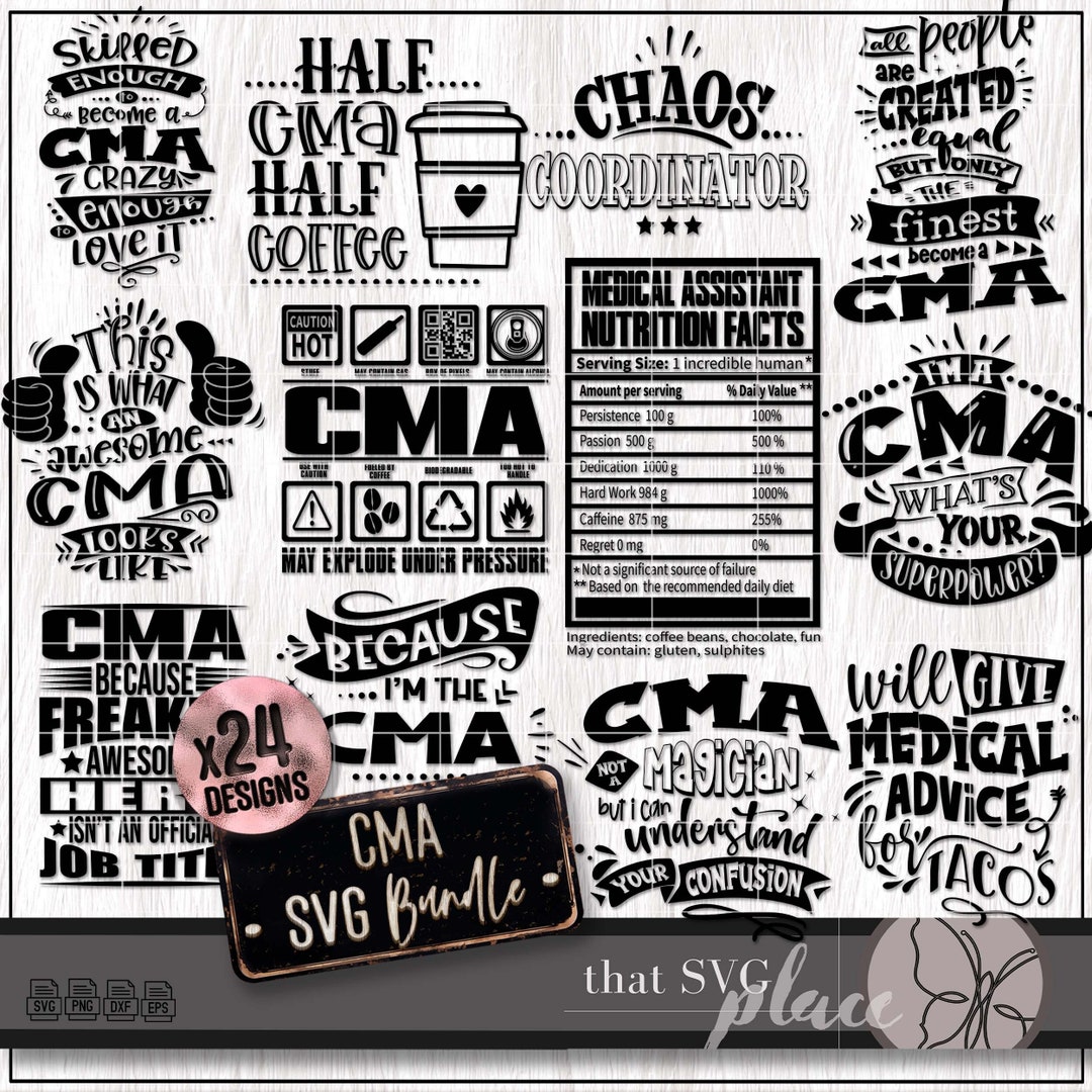 CMA SVG Bundle, Medical Assistant SVG Png, Coworker Png Svg ...