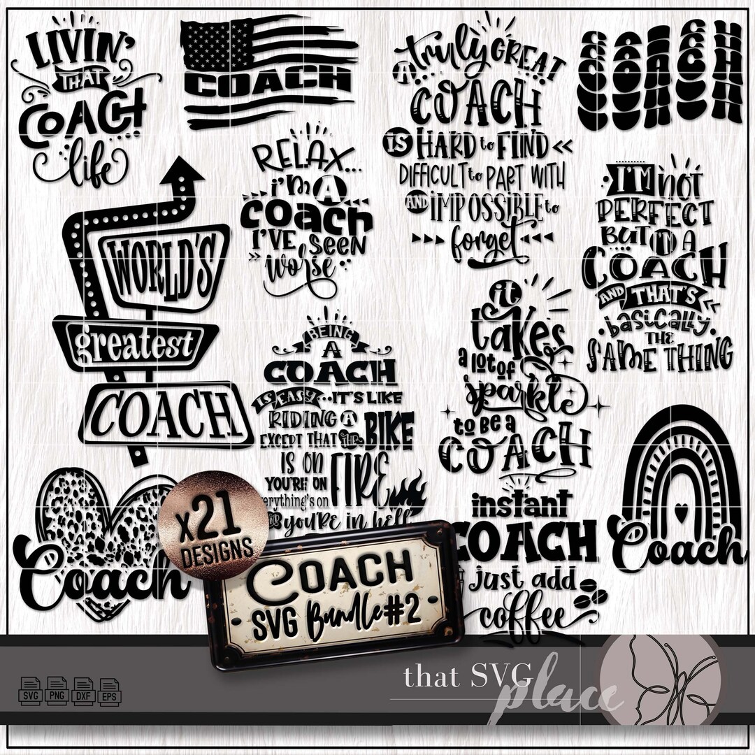 Coach SVG Bundle, School Coach Appreciation Gift, Shirt SVG PNG ...