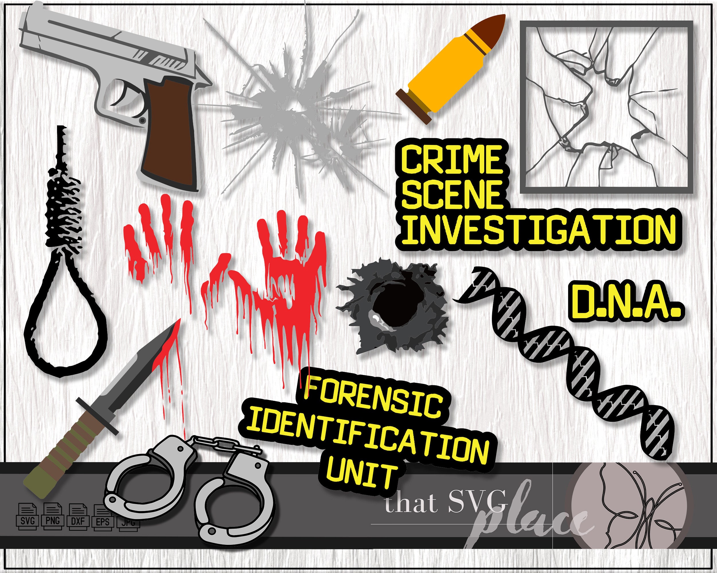CSI Crime Scene Investigation Bundle 2 Bullet Hole Hand - Etsy