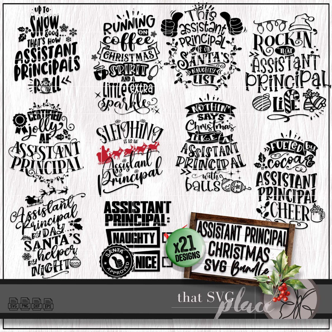 Assistant Principal SVG, Christmas PNG Bundle, Educator SVG, Principal ...