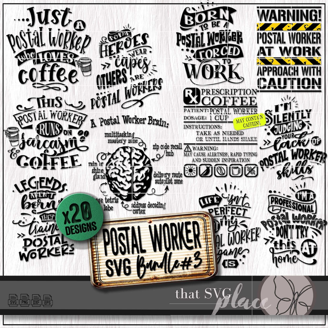 Postal Worker SVG, Mail Carrier PNG Bundle #3, Postal Office Worker SVG ...